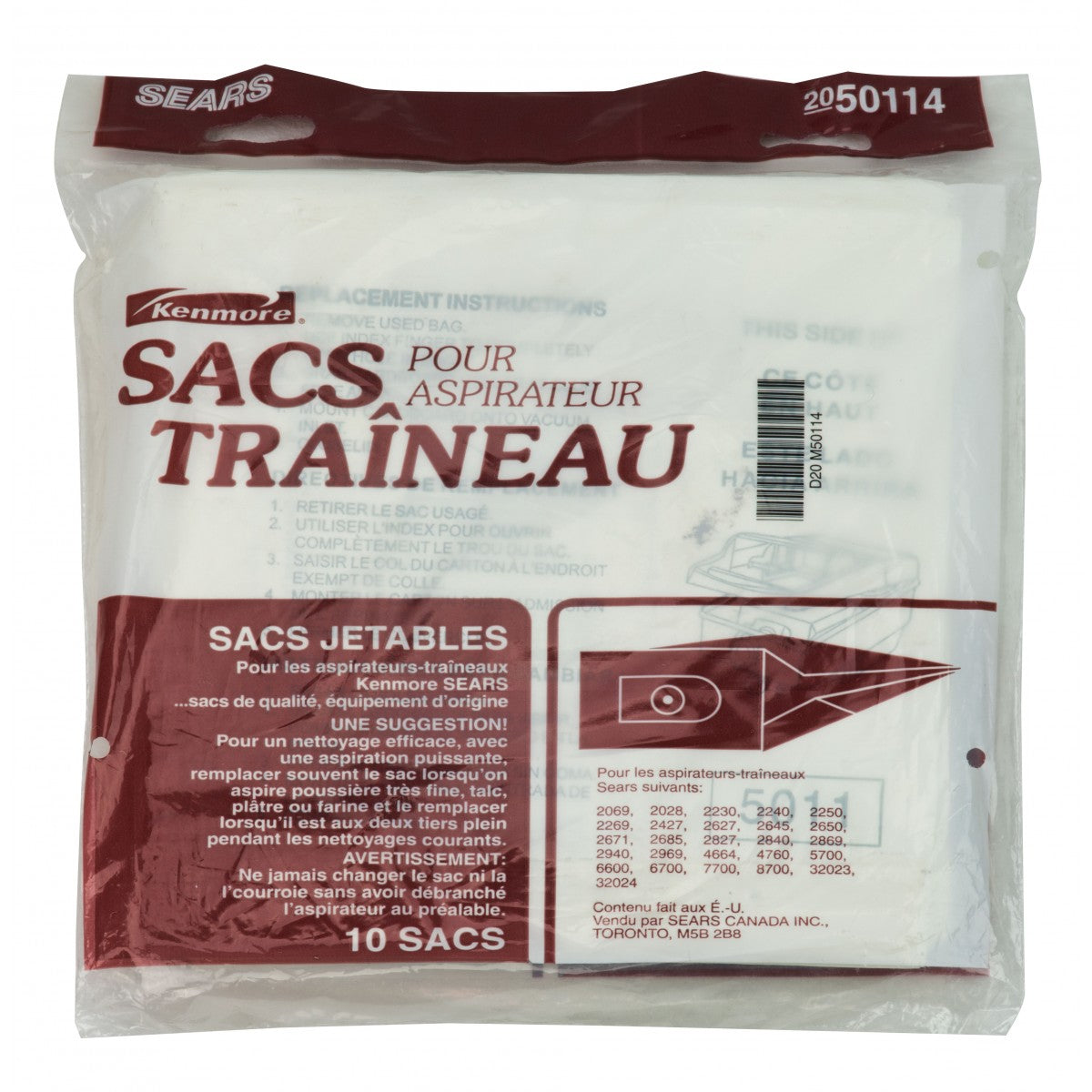 Paper Bag for Kenmore Sears Canister Vacuum - Pack of 10 Bags – Unicell ...